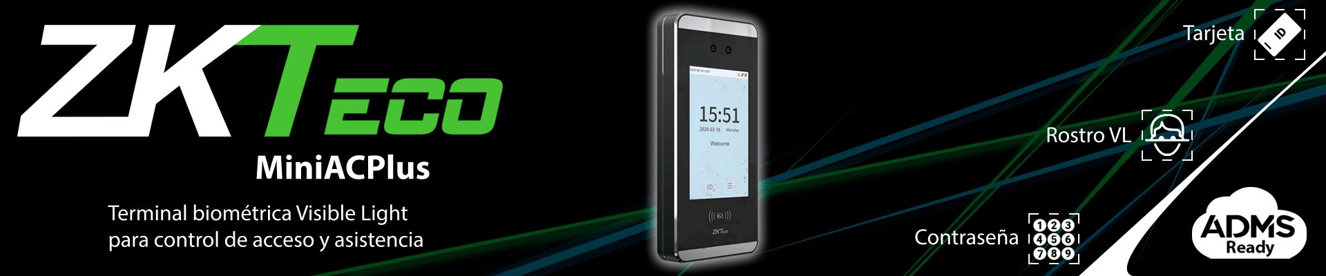 ZKTeco MiniACPlus-ID Reloj Checador Facial | IBIX.com